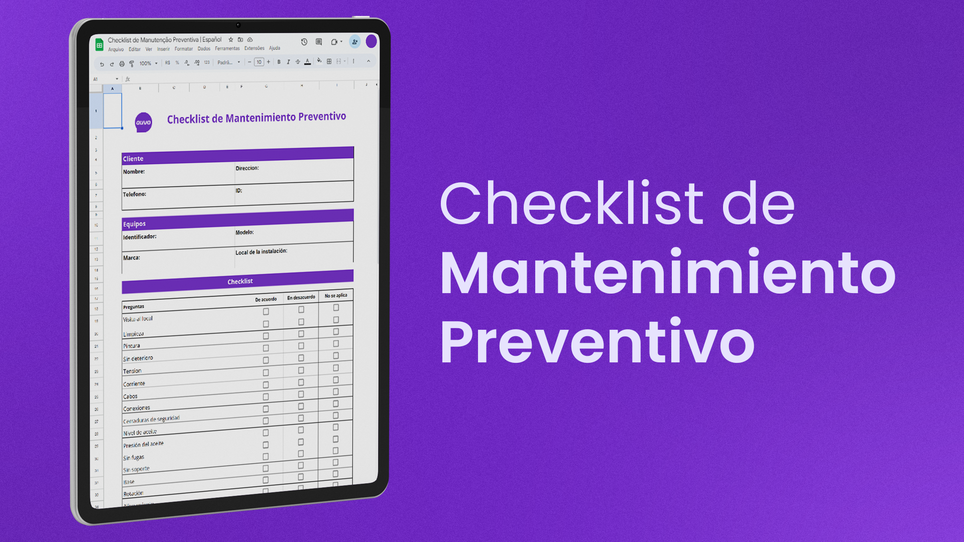 Plantilla | Checklist de Mantenimiento preventivo